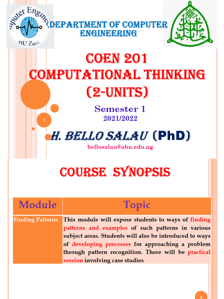 Coen 201 Computational Thinking Pdf Thought Cognition