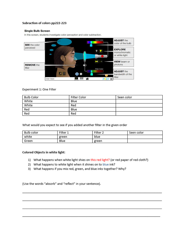 Playing With Colors Simulation | PDF | Science & Mathematics
