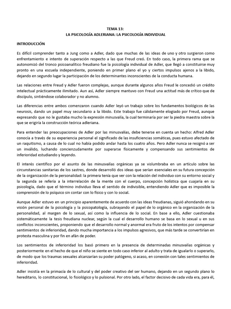 Historia T13 | PDF | Neurosis | Sicología