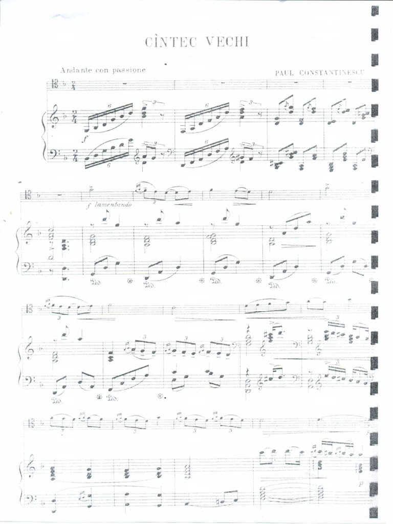 Paul-Constantinescu-Cantec-Vechi Pian | PDF