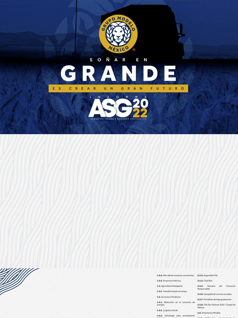 Informe ASG Grupo Modelo 2022 - V2 | PDF | Agua | Sustentabilidad