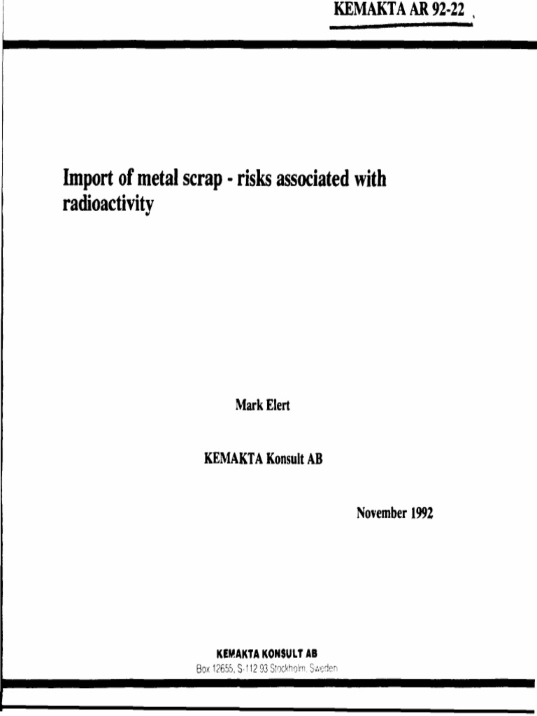 Risks of Radioactive Metal Scrap Import | PDF | Radionuclide | Nuclear ...