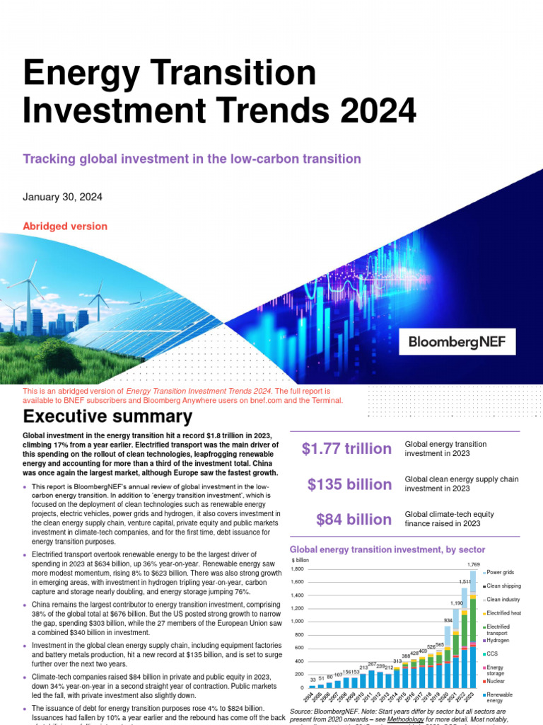 Energy Transition Investment Trends 2024 | PDF | Renewable Energy ...