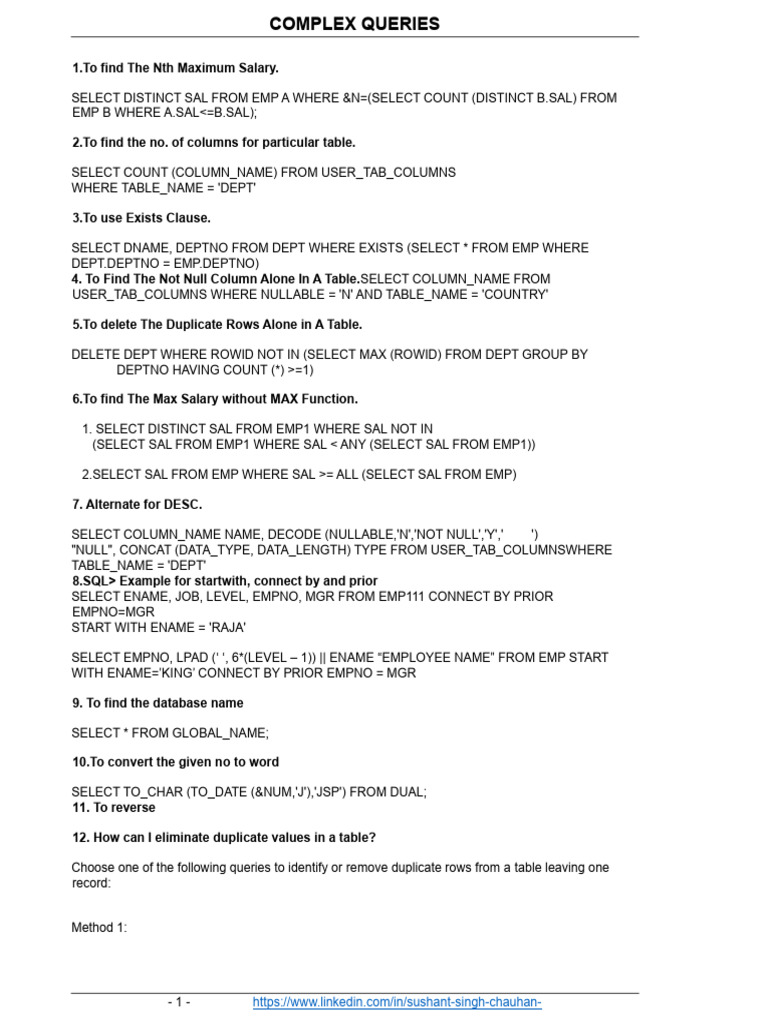 SQL Queries 1688182703 | PDF | Database Index | Databases