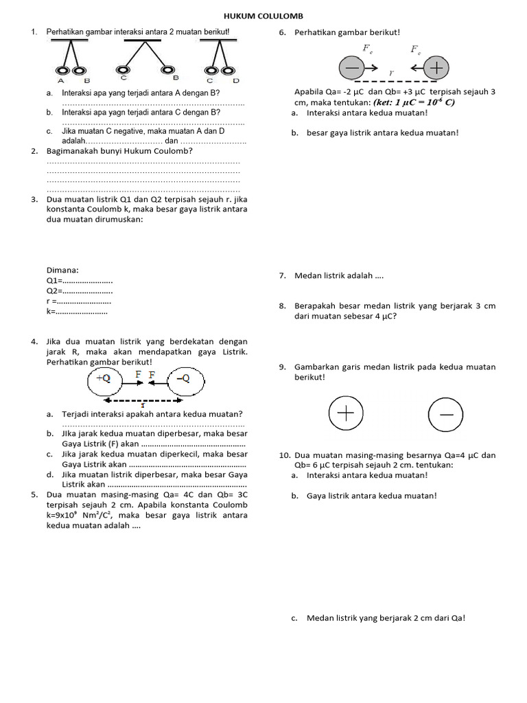Gaya Coulomb pada Tiga Muatan Listrik | PDF | Sains & Matematika