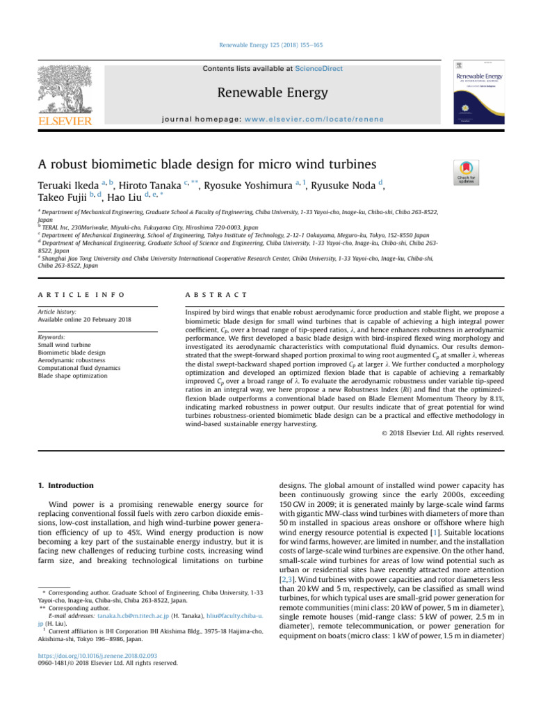 A Robust Biomimetic Blade Design For Micro Wind Turbines | PDF | Wind ...