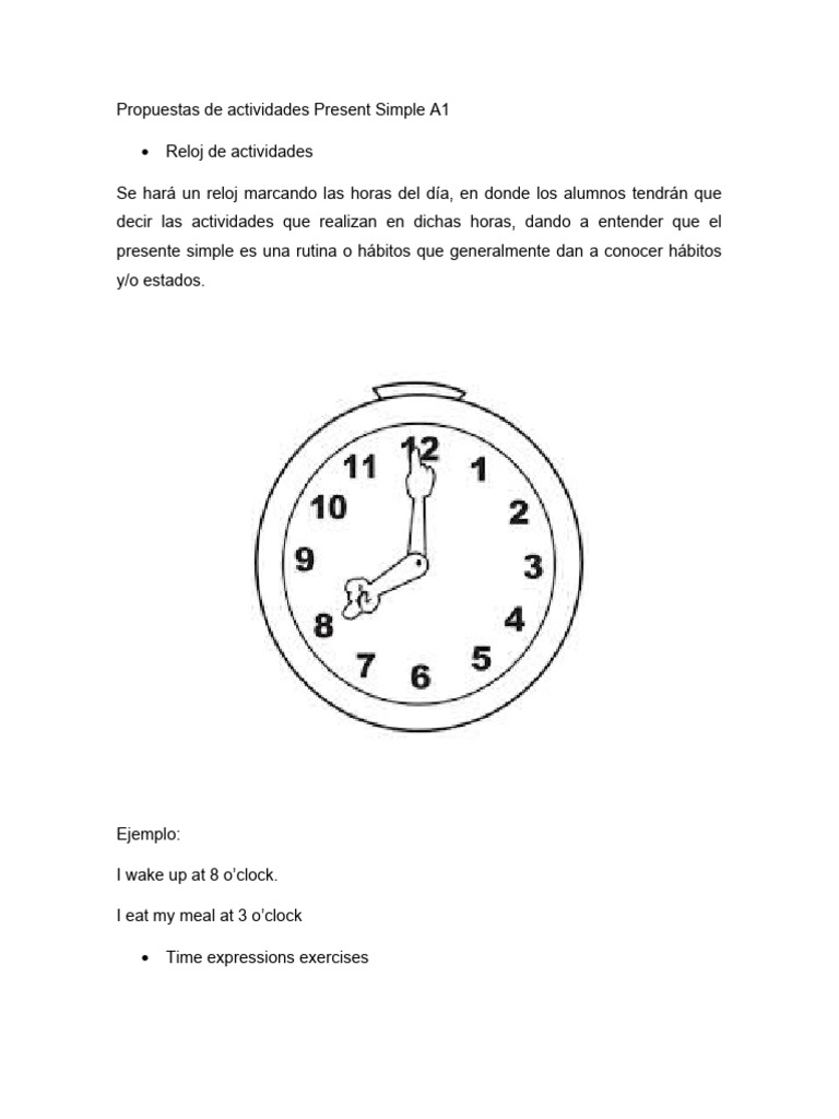 Actividades para enseñar Present Simple A1 | PDF