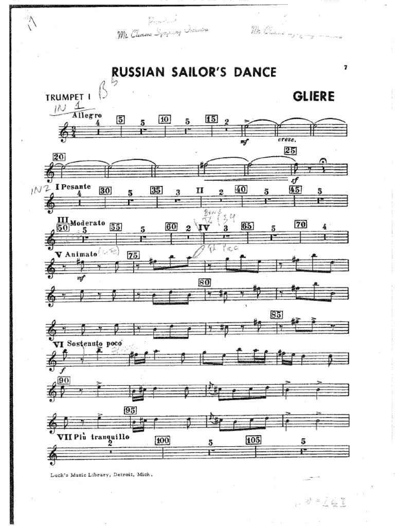 Gliere Russian Sailors Dance Trumpets | PDF