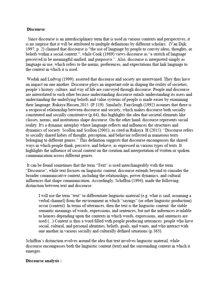 Discourse Analysis | PDF | Discourse | Linguistics