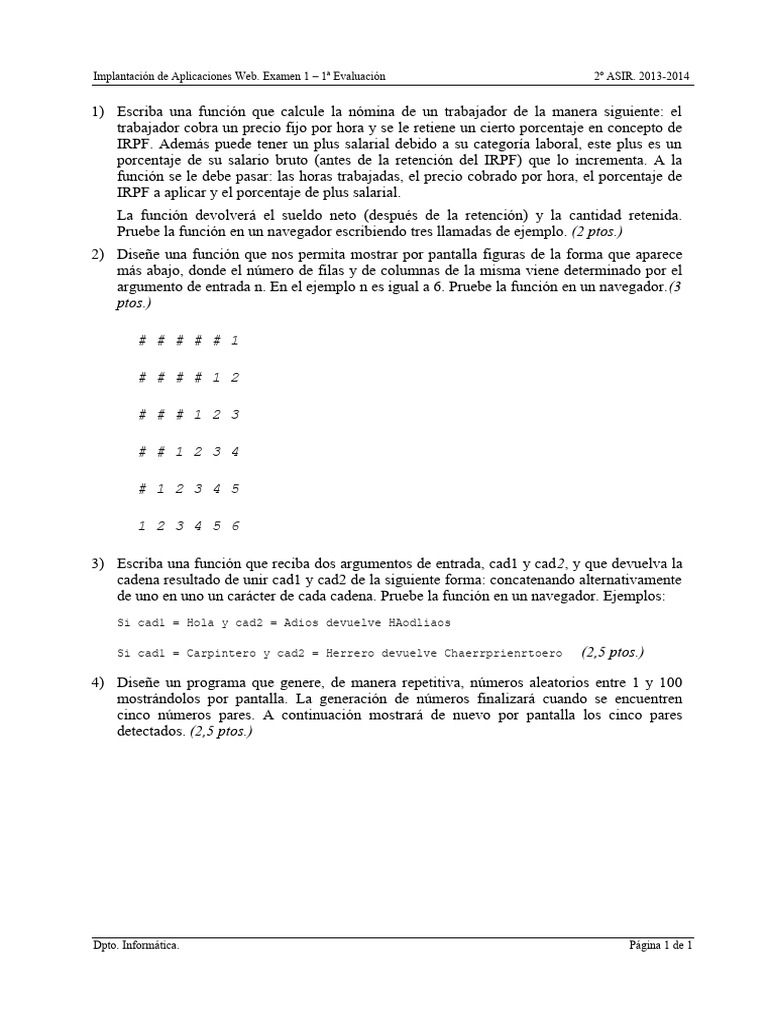 IAW ExamenEva1 1b-2013 | PDF