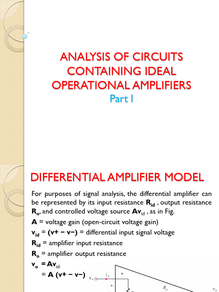 Analysis of Circuits Containing Ideal Op Amp | PDF | Amplifier ...