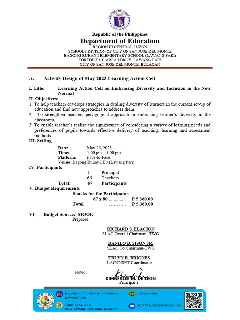 Activity Design SLAC On Embracing Diversity and Inclusion in The New ...