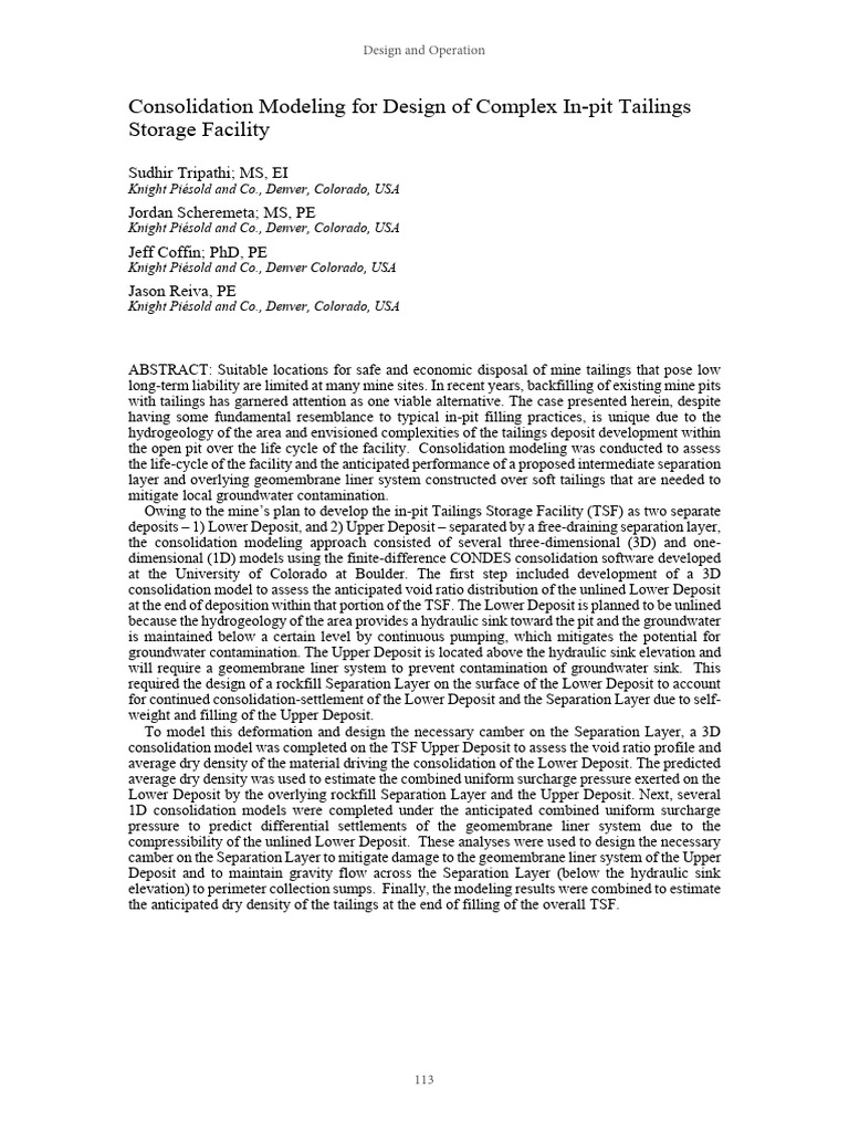 TMW 2020 - Consolidation Modeling For Design of Complex In-Pit TSF ...