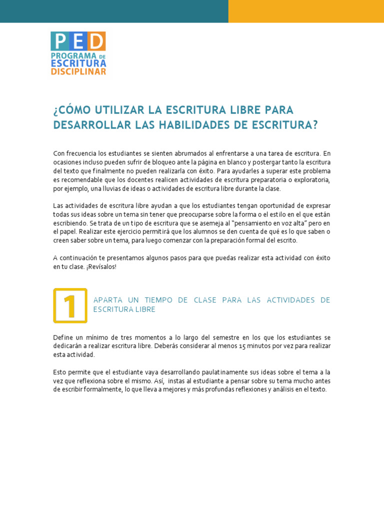 Desarrollar Las Habilidades de Escritura | PDF | Crecimiento personal y ...