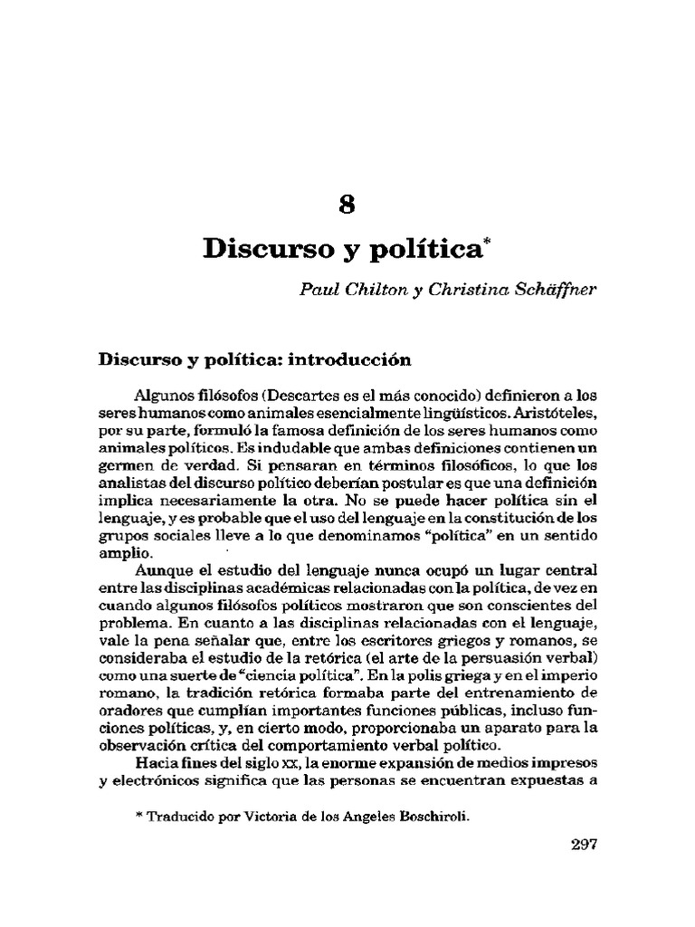 Discurso Político y Lenguaje en Análisis | PDF | Lingüística | Hablar ...