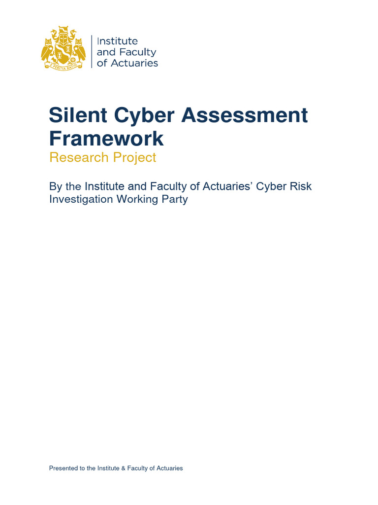Silent Cyber Risk Assessment Framework | PDF | Risk | Insurance