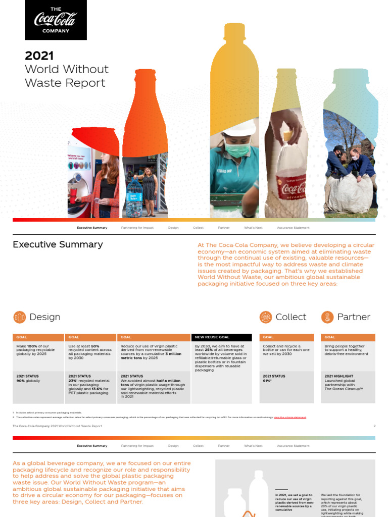 Coca Cola World Without Waste Report 2021 | PDF | Reuse | Recycling