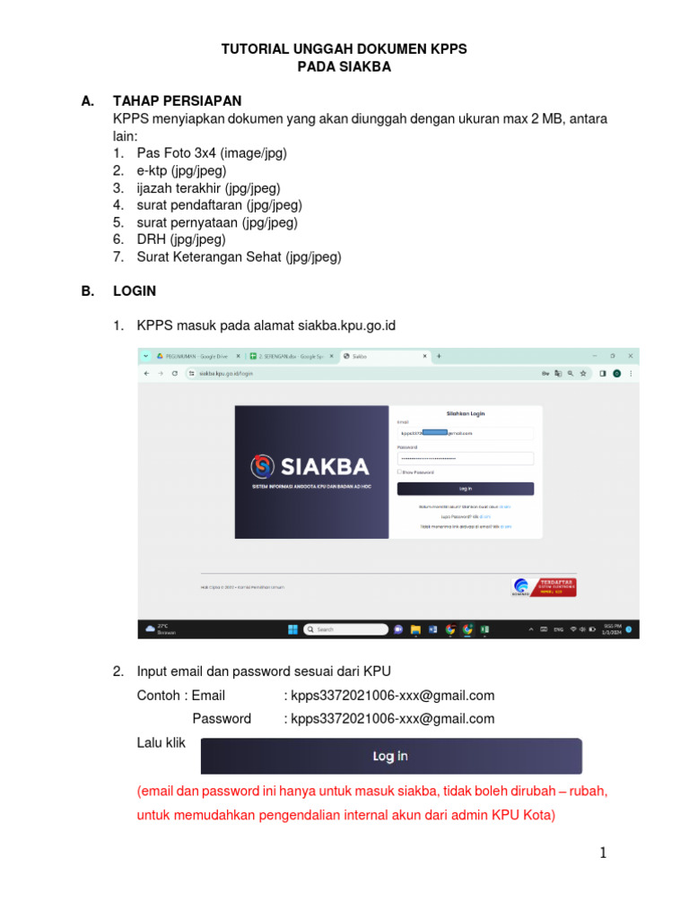 Tutorial Unggah Dokumen KPPS | PDF