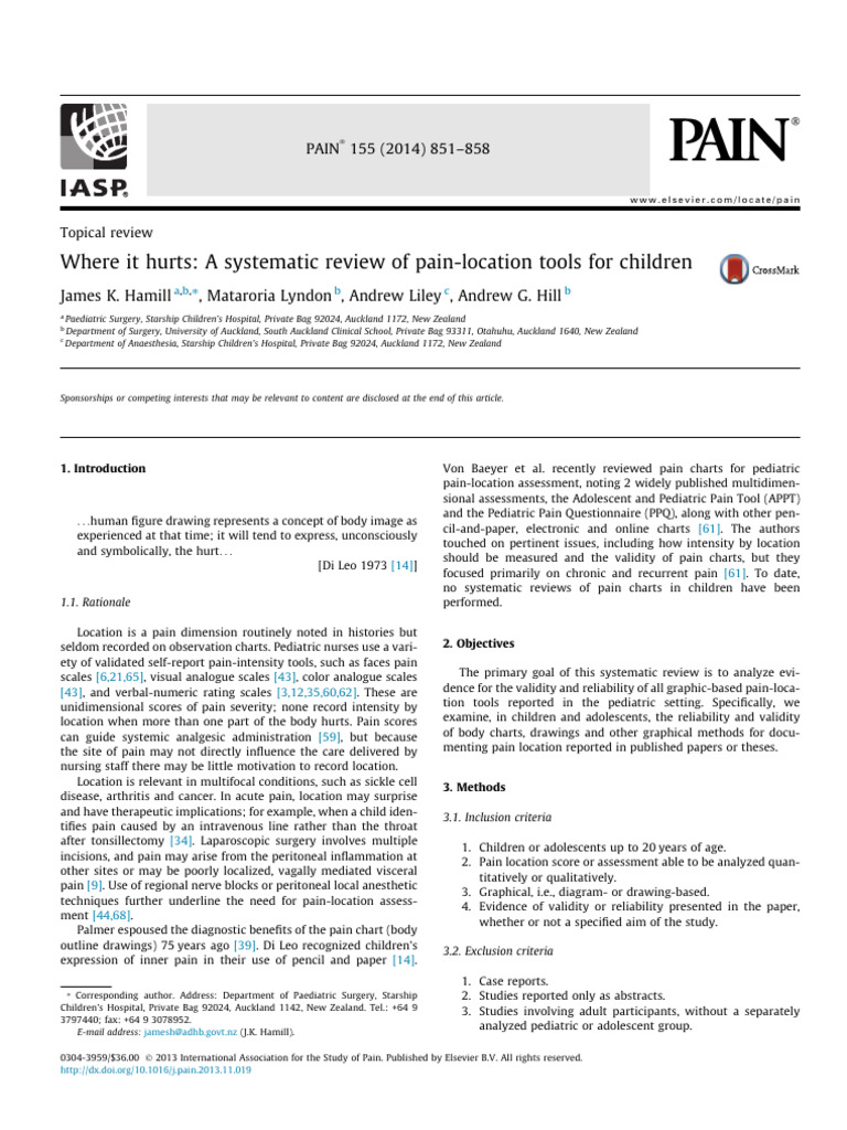 J Pain 2013 11 019 | PDF | Pain | Validity (Statistics)