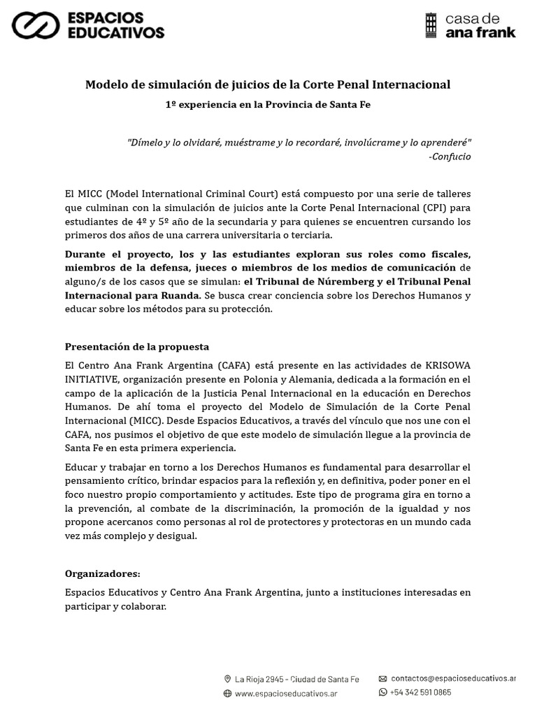 Micc Presentación | PDF | Corte Criminal Internacional | Juicios de ...