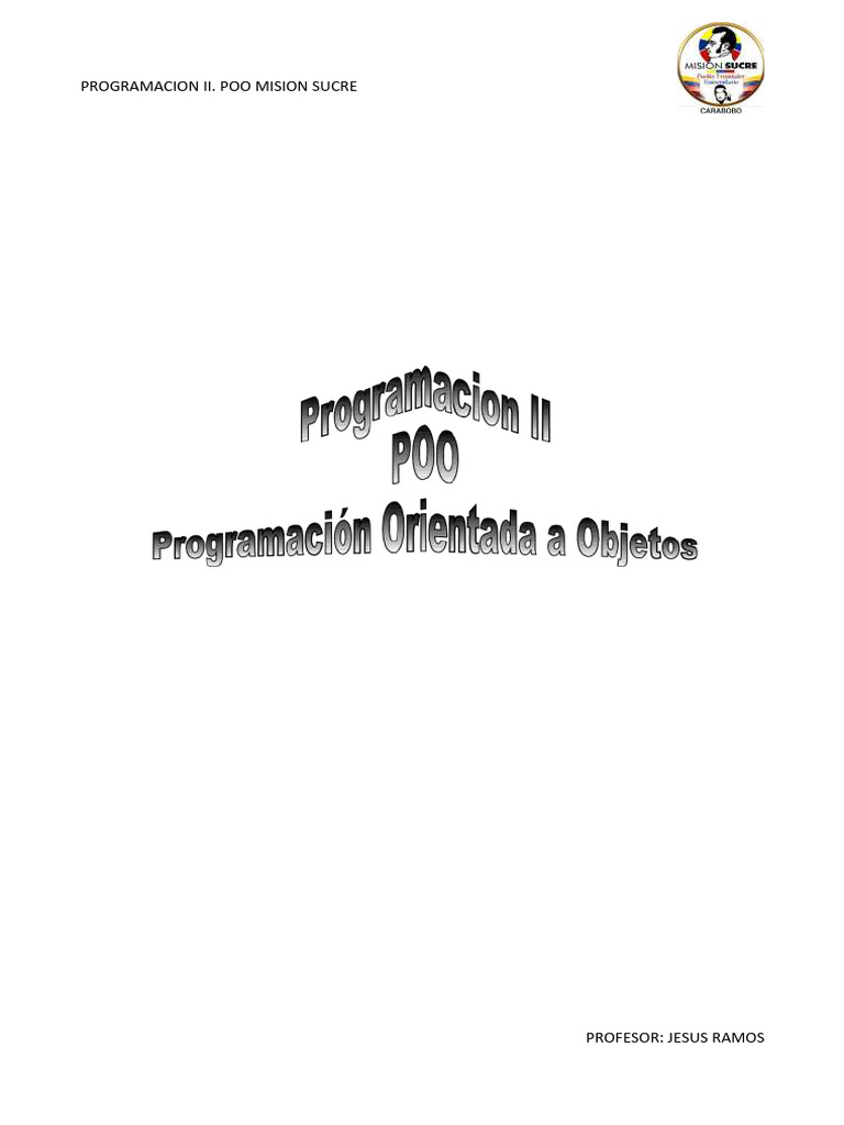 Programacion Ii Mision Sucre Poo | PDF | Objeto (informática) | Programación orientada a objetos