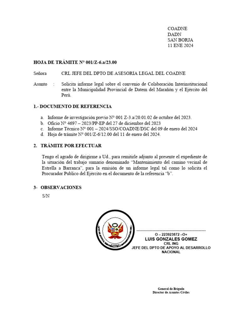 Hoja de Tramite 2024 | PDF