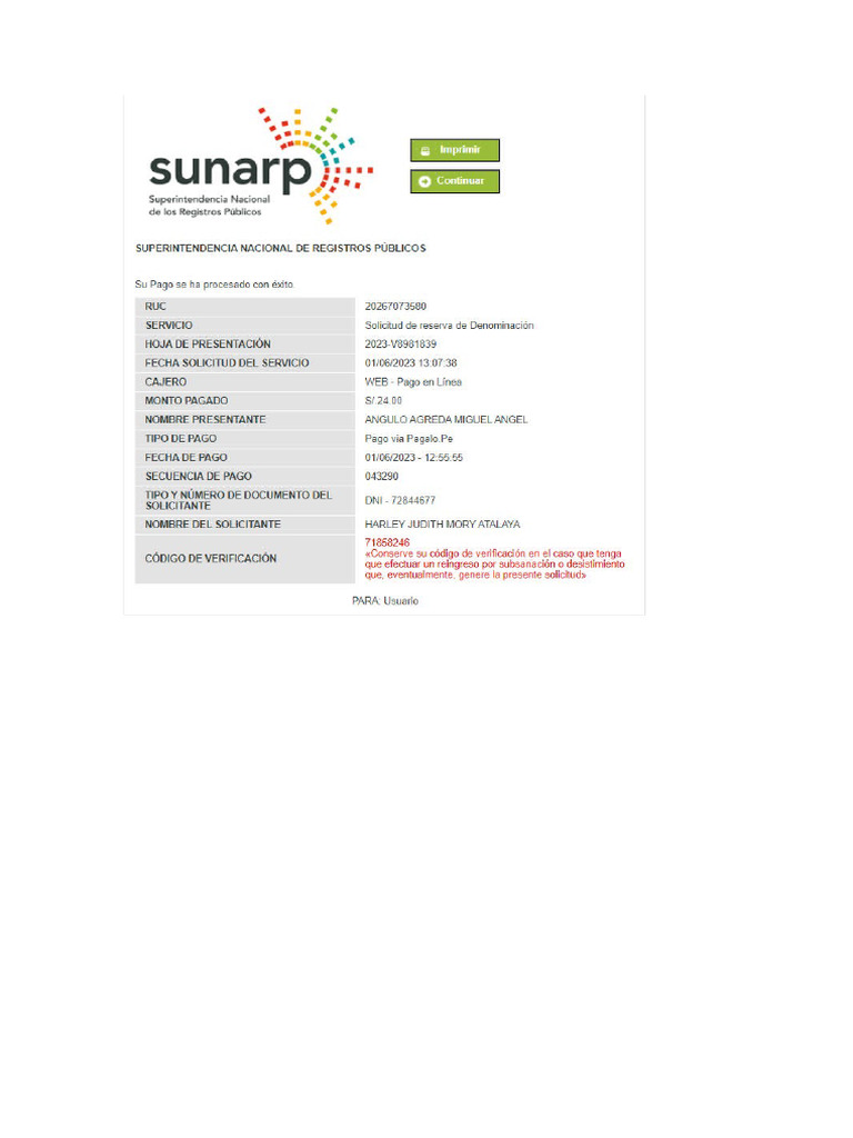 Sunarp Reserva | PDF