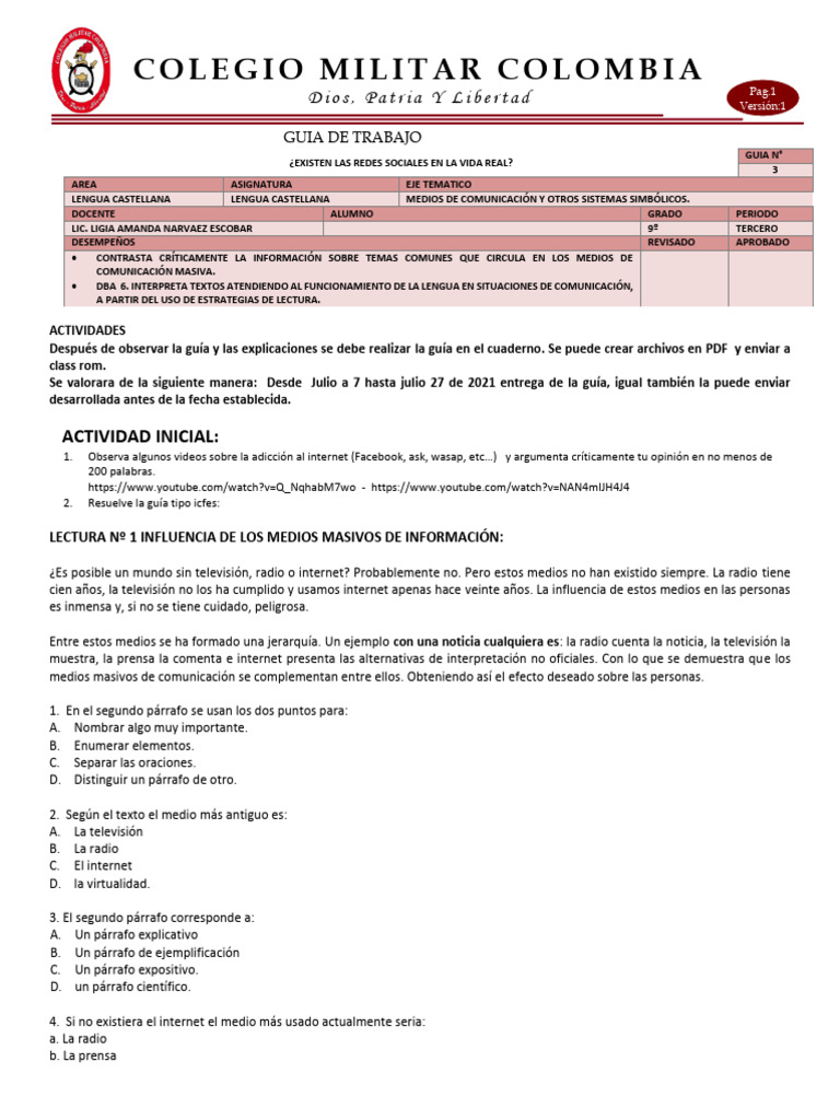 GUIA N°4-LIC.LIGIA AMANDA NARVAEZ ESCOBAR | PDF | Medios de comunicación) | Informática