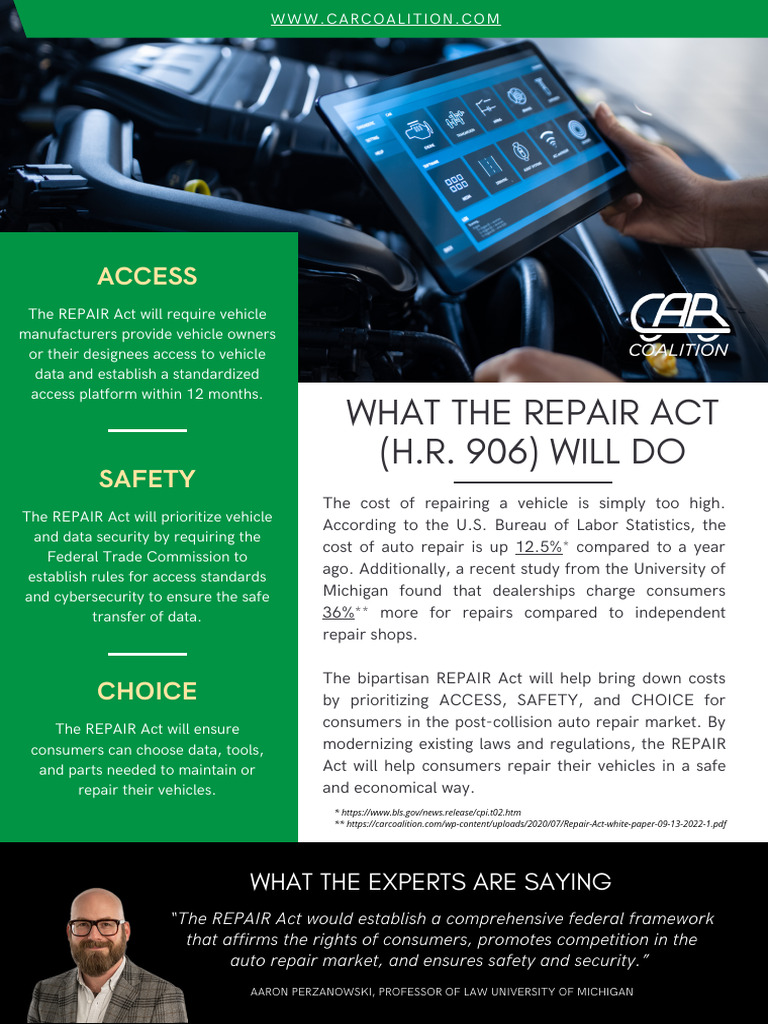 CAR REPAIR One Pager | PDF | National Highway Traffic Safety ...