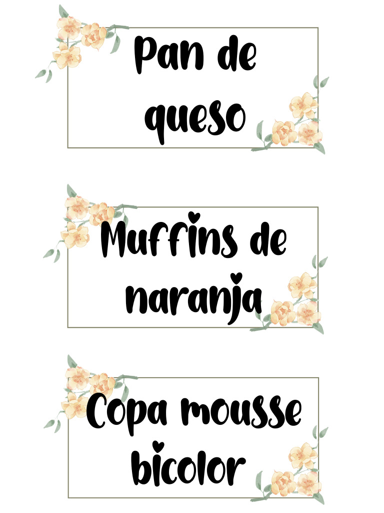 Tarjetas de Postres | PDF