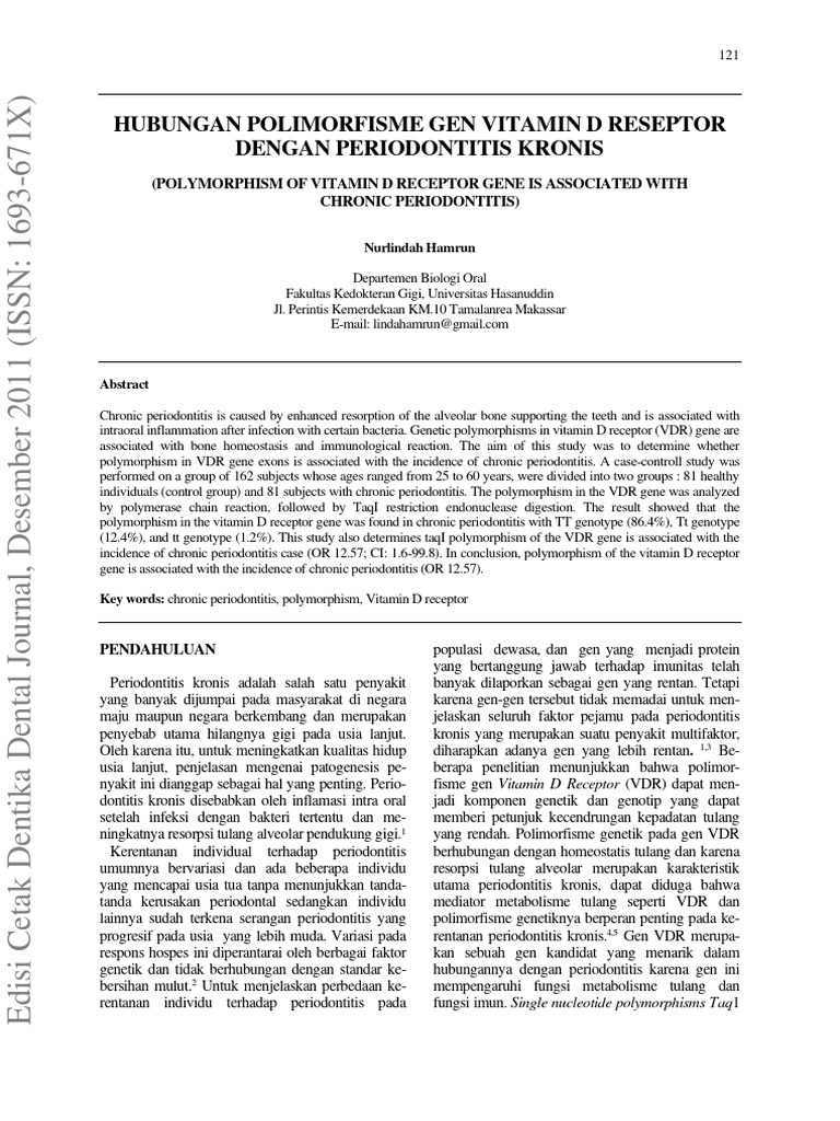 Gen VDR & Periodontitis Kronis | PDF