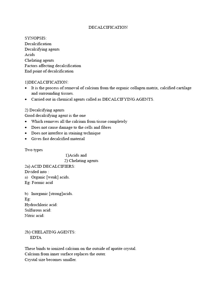 Decalcification | PDF