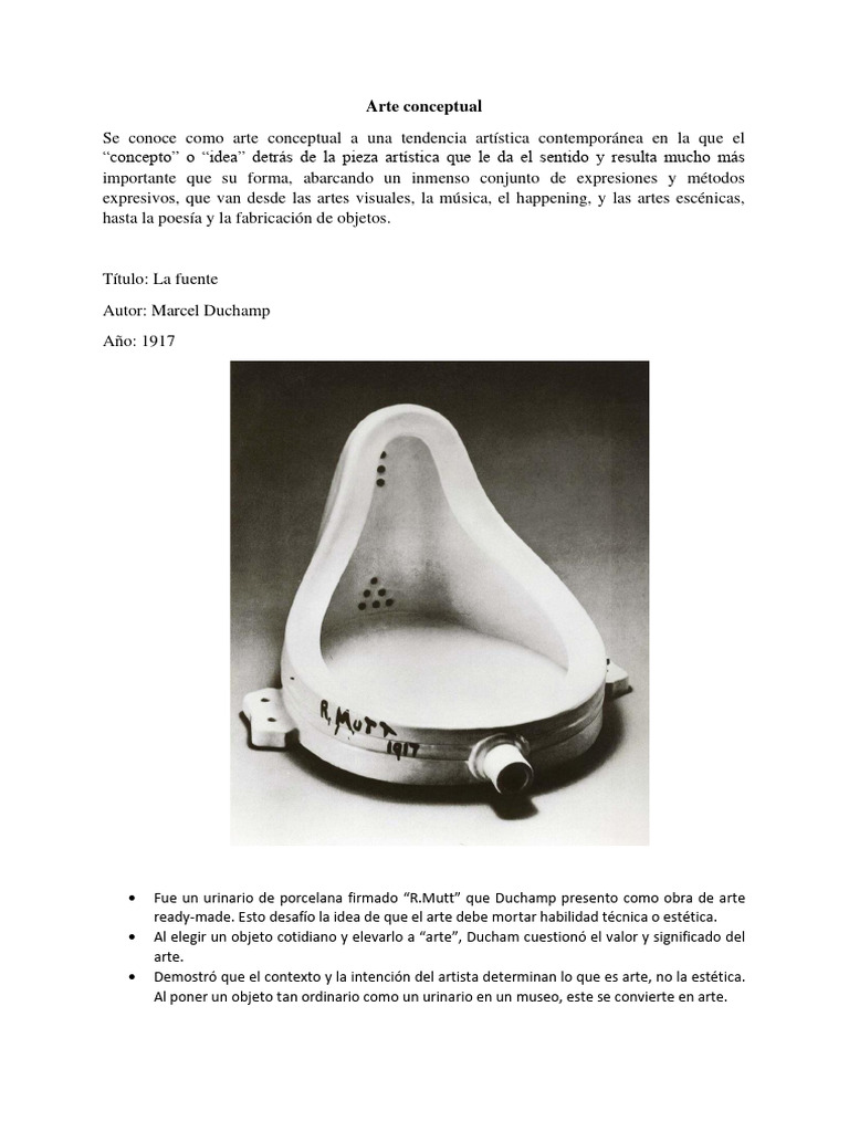 Arte conceptual y Marcel Duchamp | PDF | Cubismo | Arte Moderno