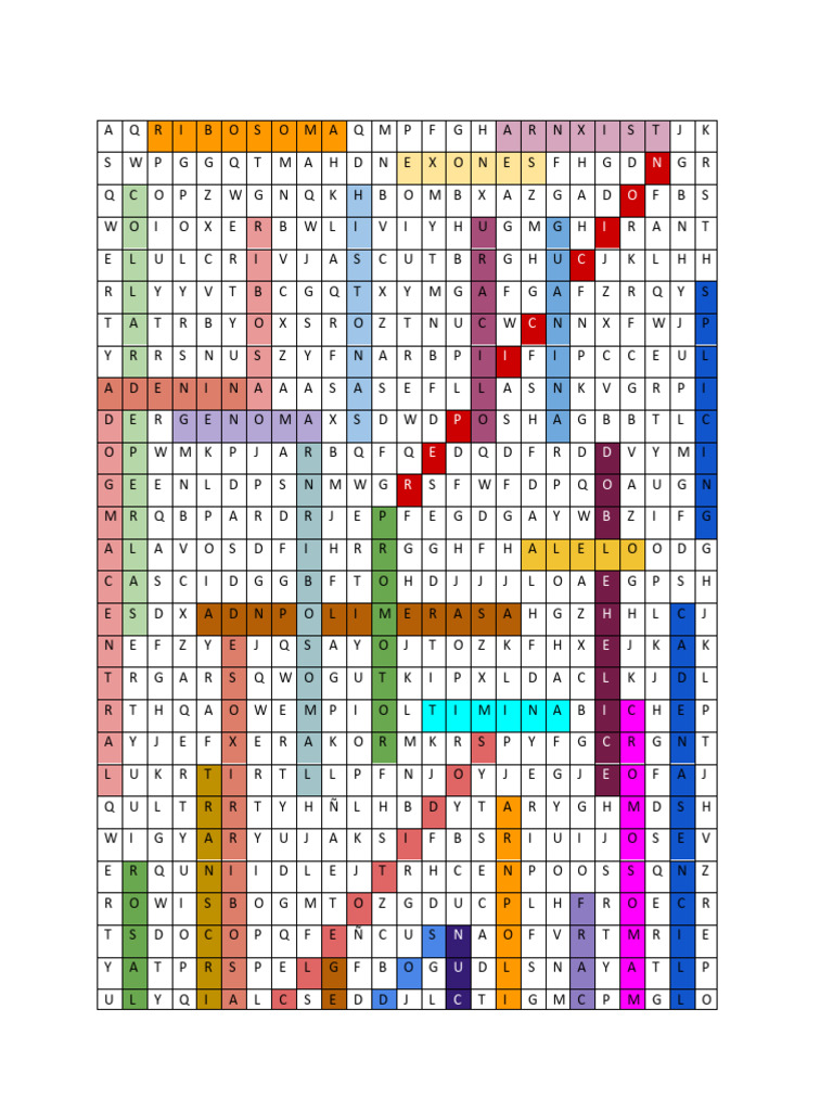 Sopa de Letras Genética | PDF | Adn | Rna