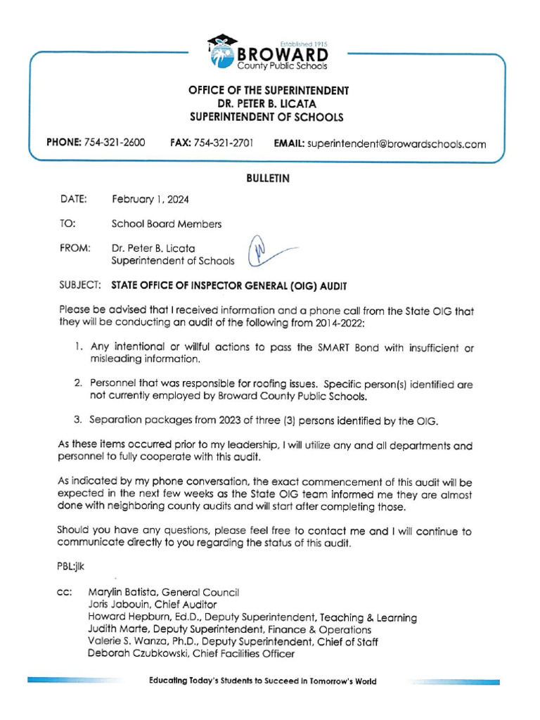 Broward School Board Audit Pdf