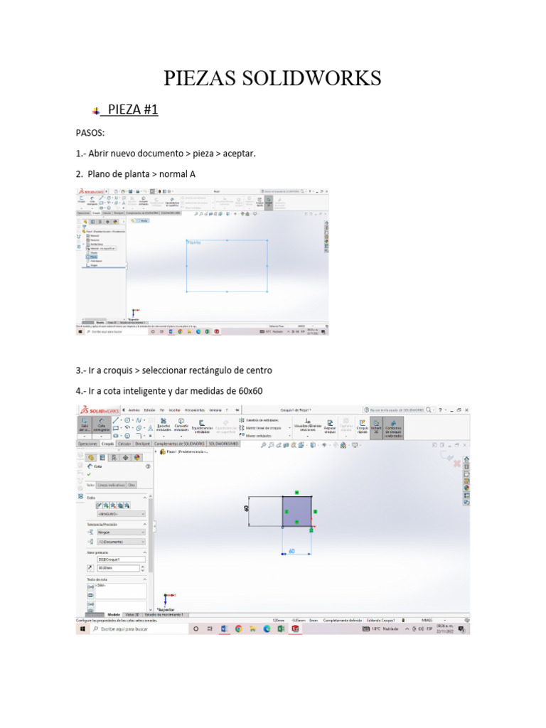 Piezas y Ensambles en SolidWorks | PDF