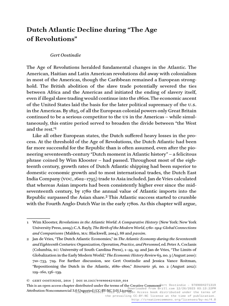 Dutch Atlantic Decline During "The Age of Revolutions": Gert Oostindie ...