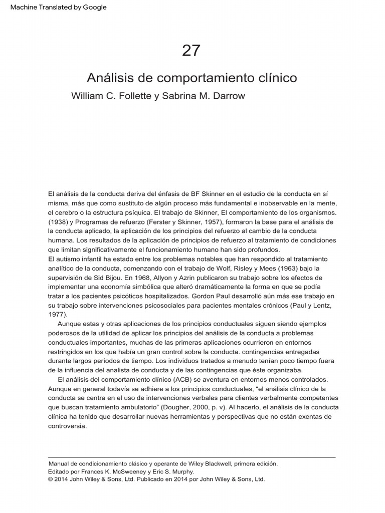 Clinical Behavior Analysis | PDF | Comportamiento | Psicoterapia