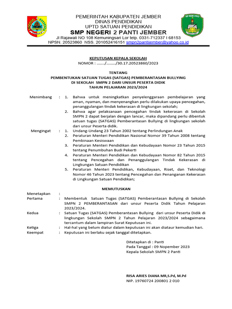 Contoh SK TPPK | PDF