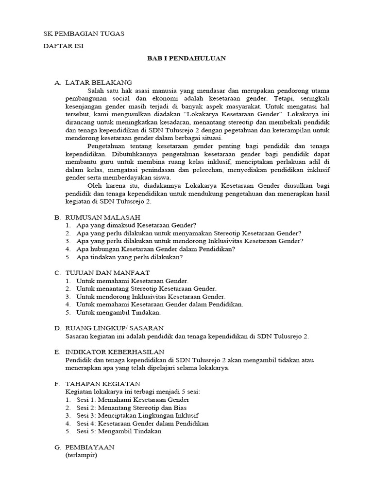 Proposal Kesetaraan Gender | PDF