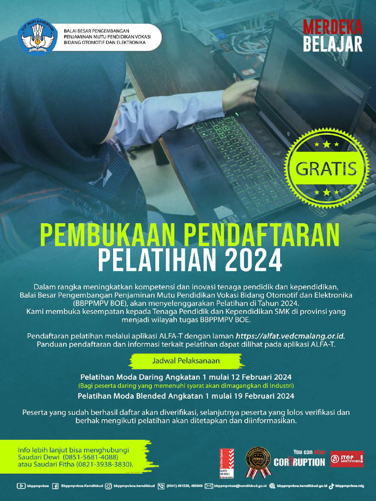 Pembukaan Pendaftaran Pelatihan BOE 2024-Rev - Compressed | PDF