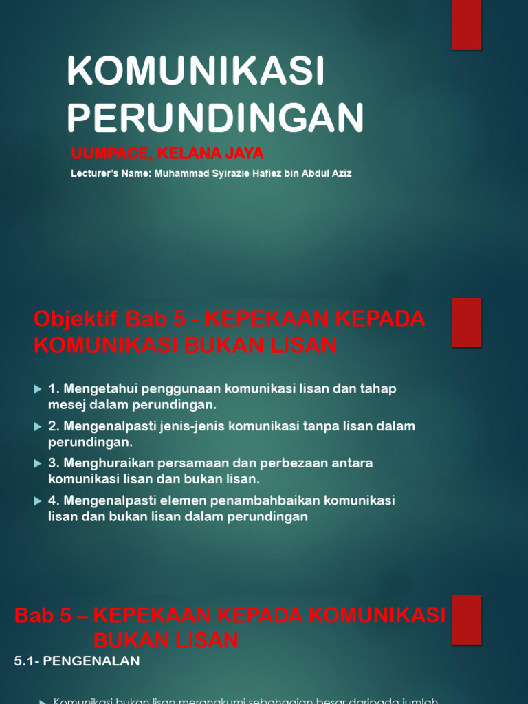 KOMUNIKASI PERUNDINGAN - Bab 5 (2nd Version) | PDF