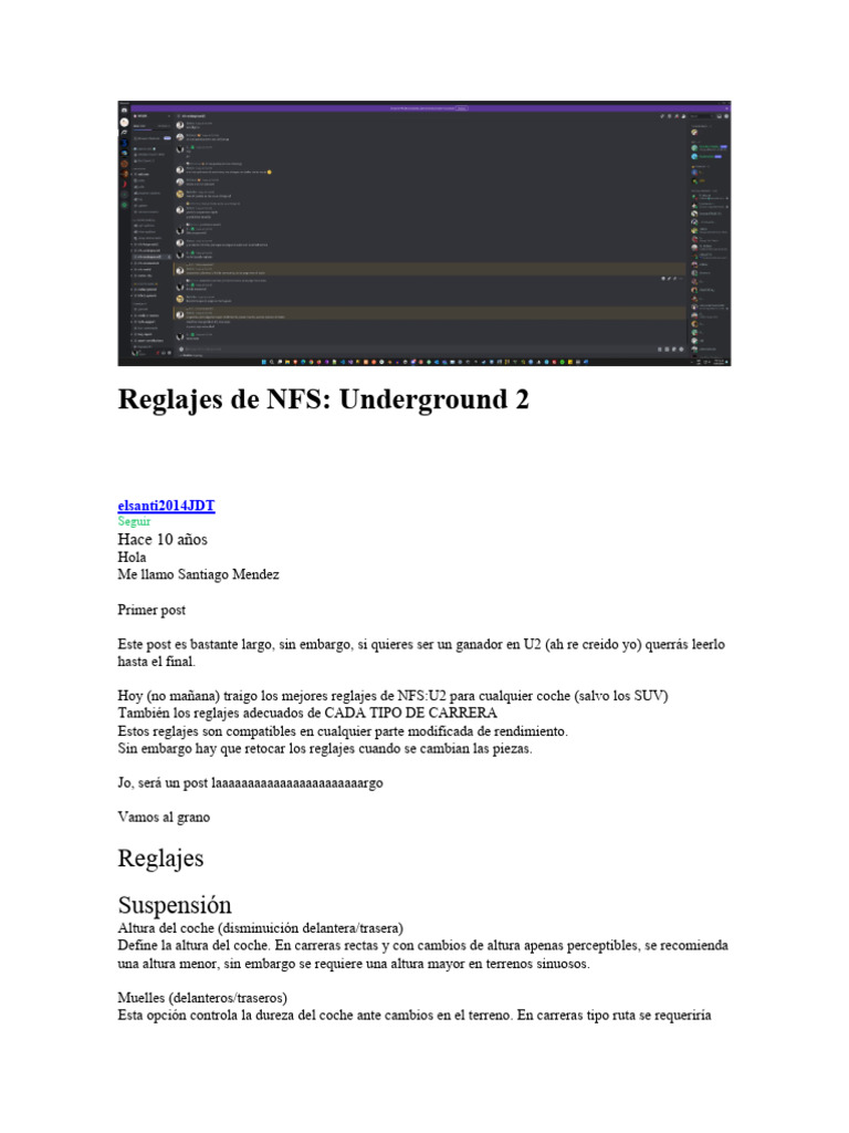 Nfs Underground 2 Reglajes | PDF | Neumático | Turbocompresor