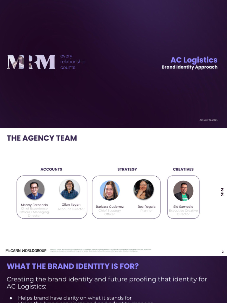 (EXT) AC Logistics - Brand Identity Approach - January 17, 2024 | PDF ...