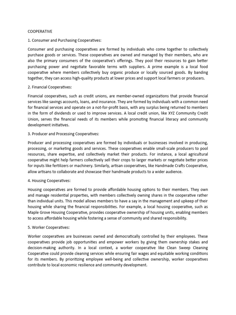 Cooperative Pdf Cooperative Business Economics