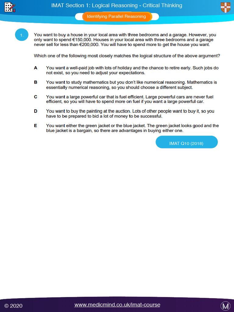 IMAT Logical Reasoning Guide | PDF