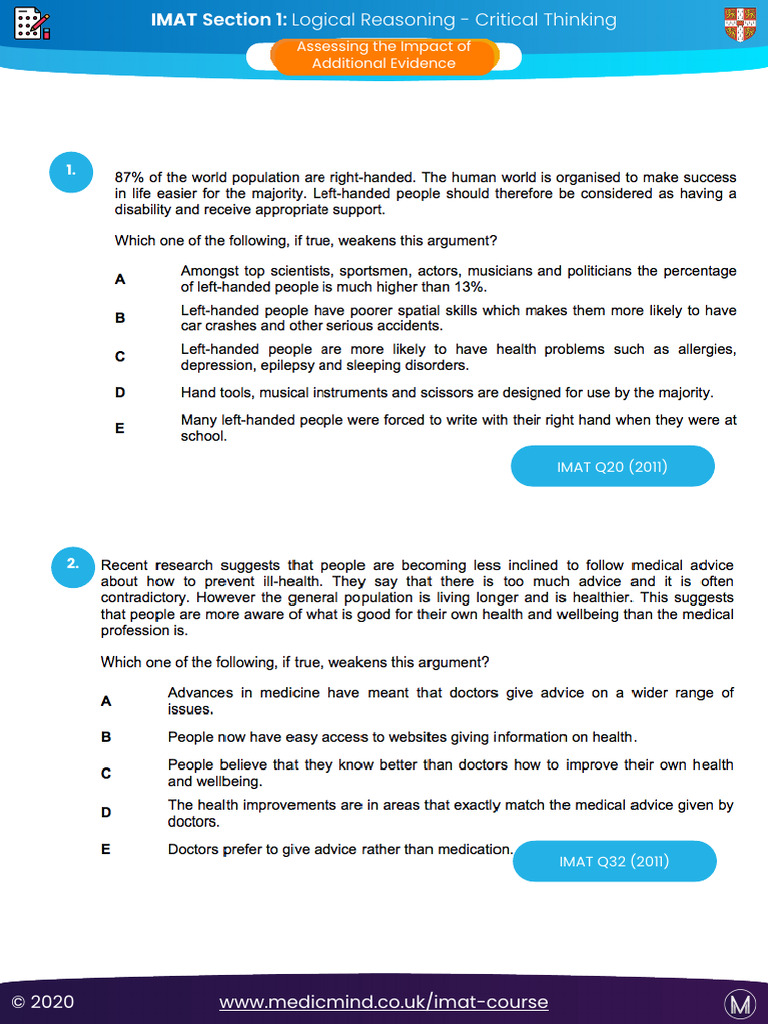 IMAT Logical Reasoning Insights | PDF | Reasoning | Philosophical ...
