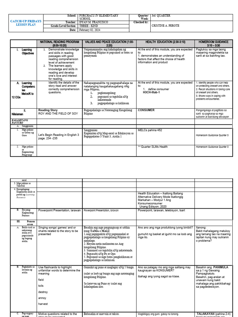 National Reading and Health Education Plan | PDF | Cognition | Learning