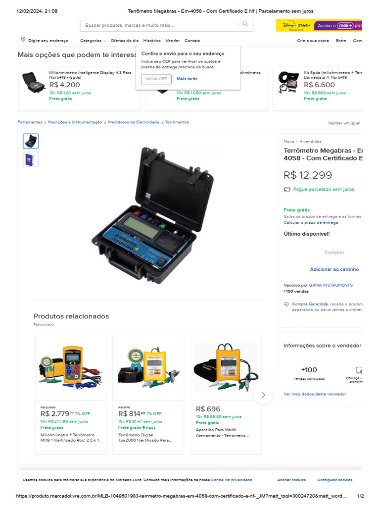 Terrômetro Megabras - Em-4058 - Com Certificado E NF - Parcelamento Sem ...