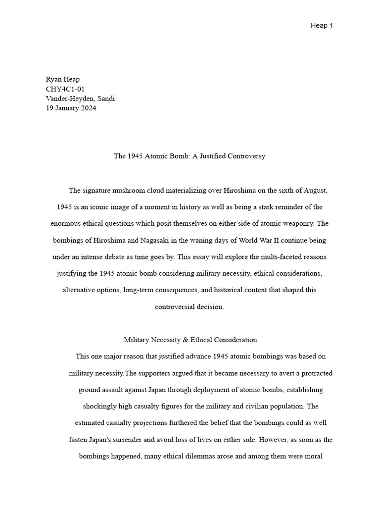 The 1945 Atomic Bomb | PDF | Nuclear Weapons | Atomic Bombings Of ...